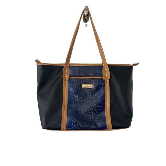 Marc Fisher | Bags | Marc Fisher Black Blue Vegan Leather Crocodile ...